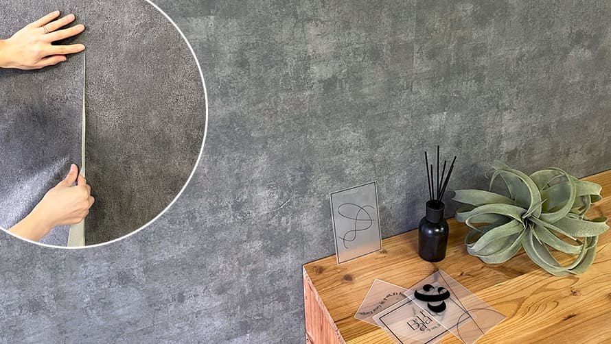 暗めコンクリート柄 / スリットのりなし / 格安通販 DIY 壁紙 床材 内装材 かべがみ道場 公式